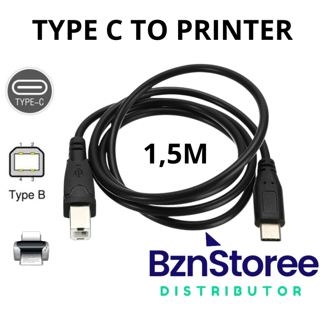 Jual Kabel USB-C to USB-B 2.0 Printer Cable Scanner for Epson Canon ...