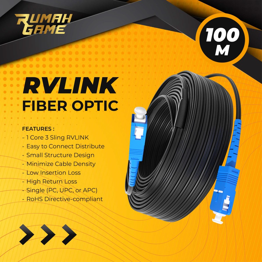 Jual Kabel Precon FO 100m 1 core 3 seling kawat Fiber Optic 100 Meter SC SC | Shopee Indonesia