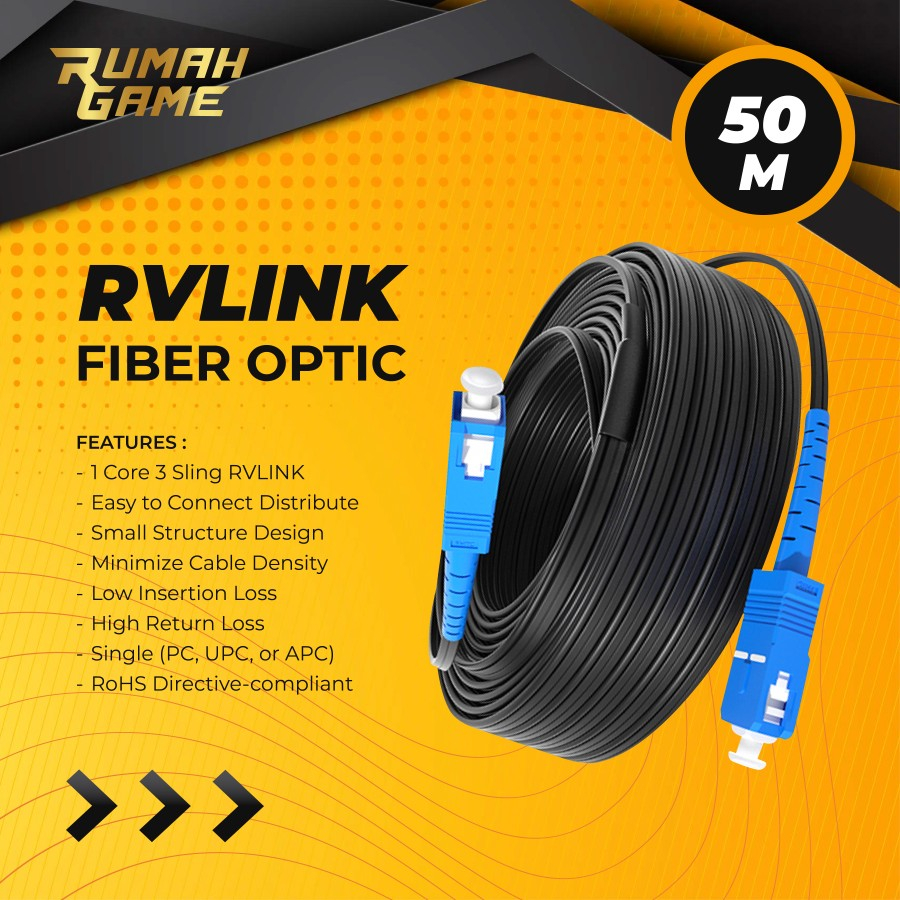 Jual Kabel Precon FO 50m 50 Meter seling kawat Fiber Optic SC SC | Shopee Indonesia