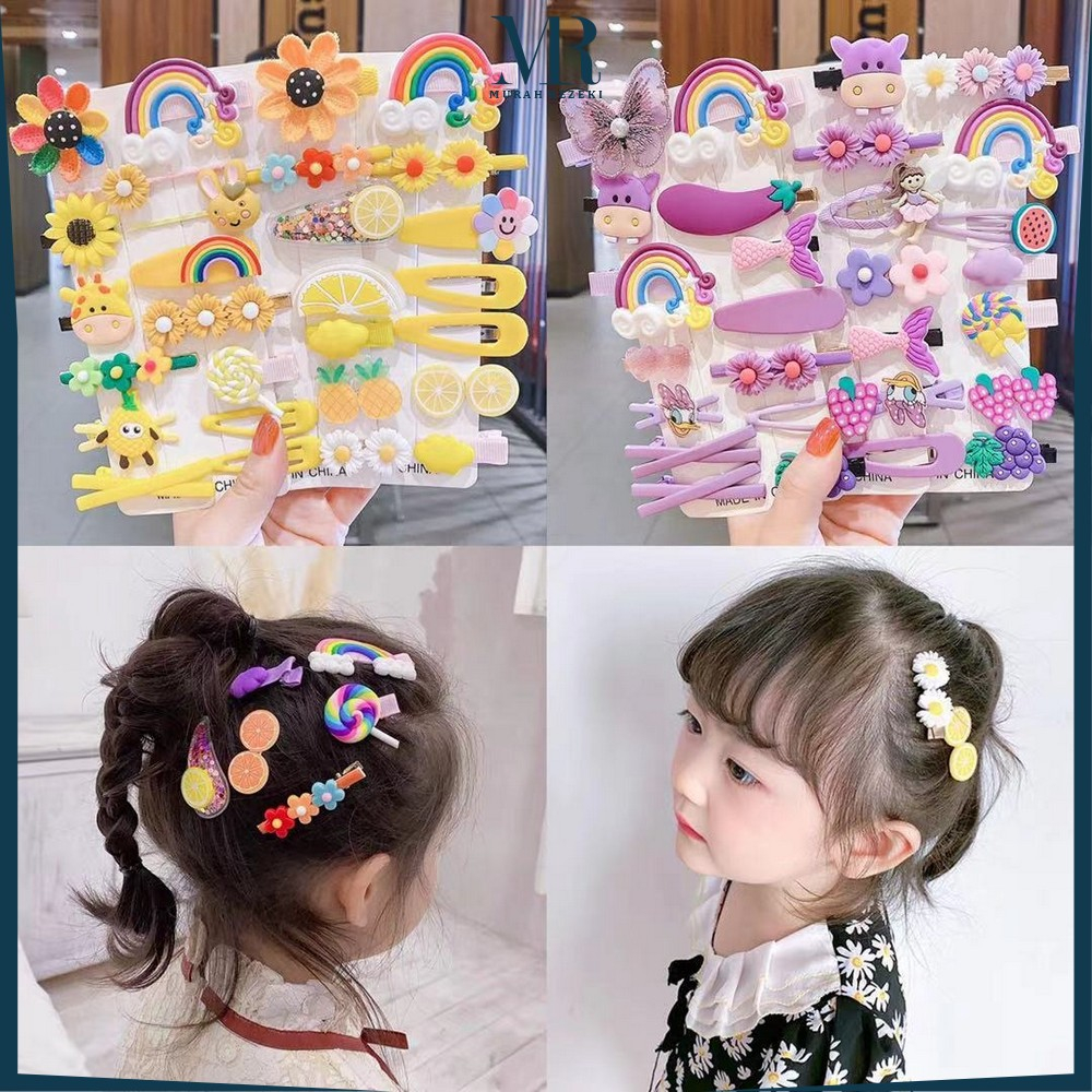 Jual Jepit Rambut Anak Korea Set 14IN1 Jepitan Rambut Anak Perempuan ...