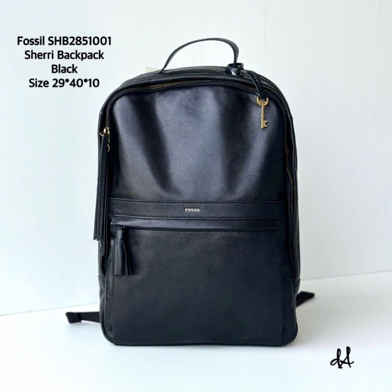 Jual FOSSIL Sherri leather backpack black unisex | Shopee Indonesia