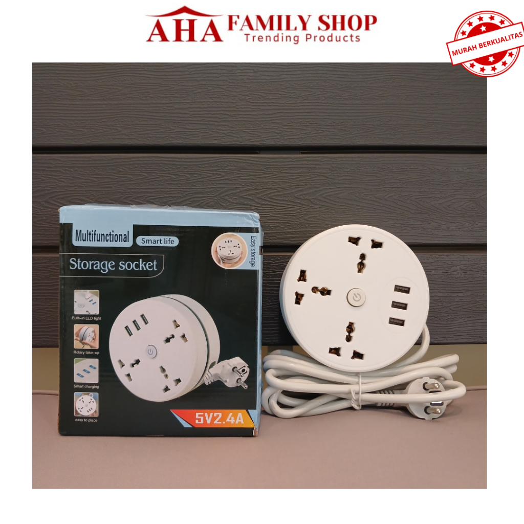 Jual Colokan Listrik 2in1 USB HP dan Stop Kontak Putih Aesthetic ...