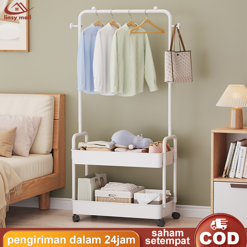 Jual Rak Baju Susun Rak Gantungan Baju Roda Stand Hanger Gantung ...