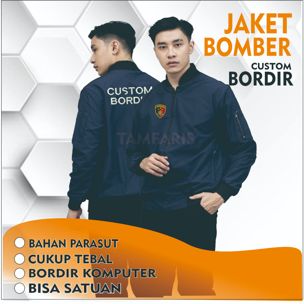 Jual JAKET CUSTOM BORDIR SERAGAM SATUAN & GROSIR | Shopee Indonesia