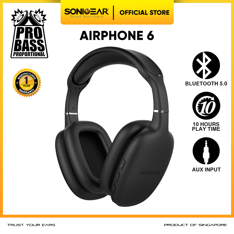 Jual Headset Bluetooth Headphone Wireless SonicGear AirPhone 6 with Mic ...