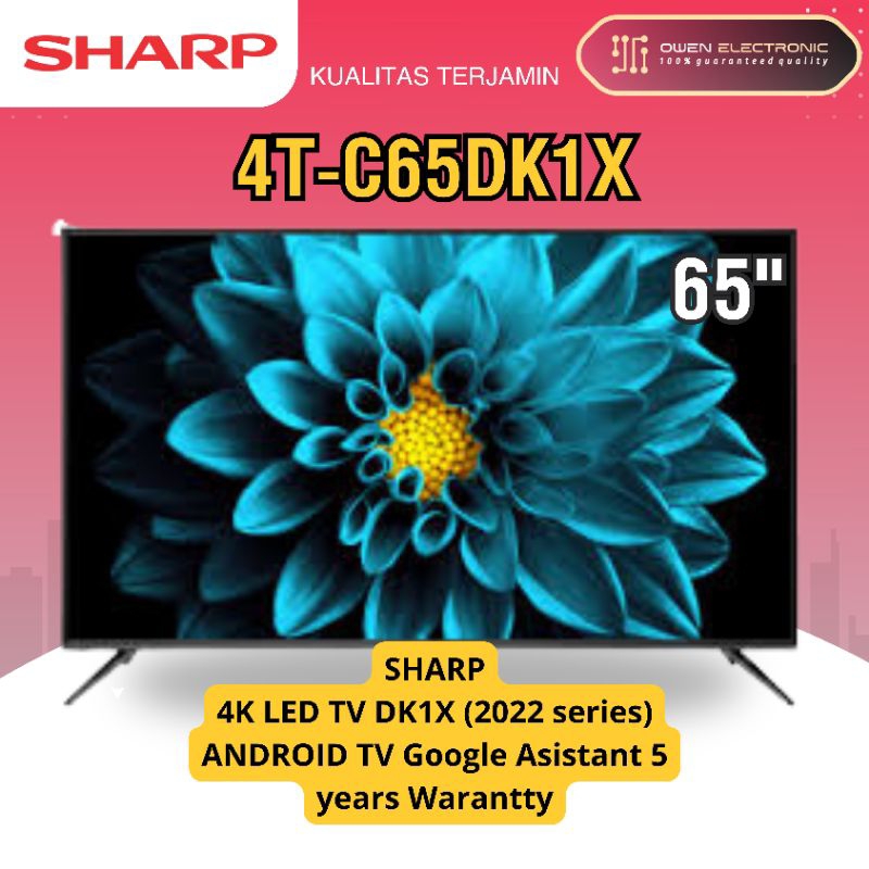 Jual SHARP LED TV 65DK1X/4T-C65DK1X / 4T C65DK1X 4K ANDROID TV 65 INCH | Shopee Indonesia