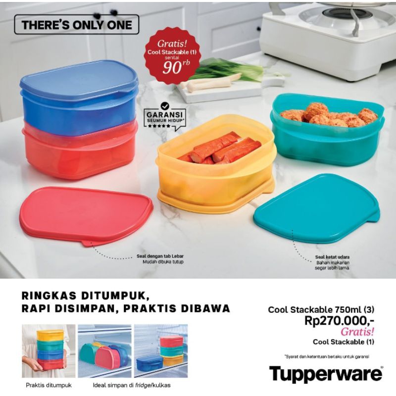 Jual cool stackable tupperware / tempat penyimpanan makanan tupperware ...