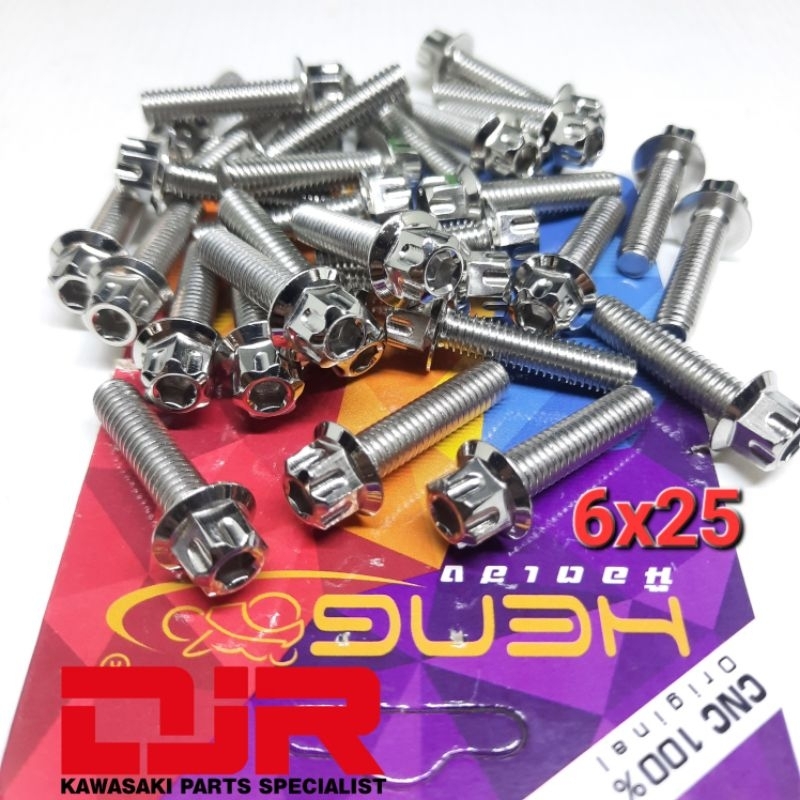 Jual probolt stainless m6 baut 10 panjang 1cm - 11cm model 2 kunci GS1 glossy original HENG ...