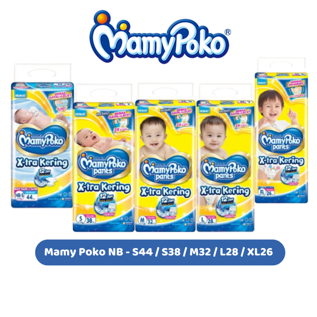 Jual MamyPoko X tra Kering Popok Perekat Bayi Newborn S 44 pcs MamyPoko ...