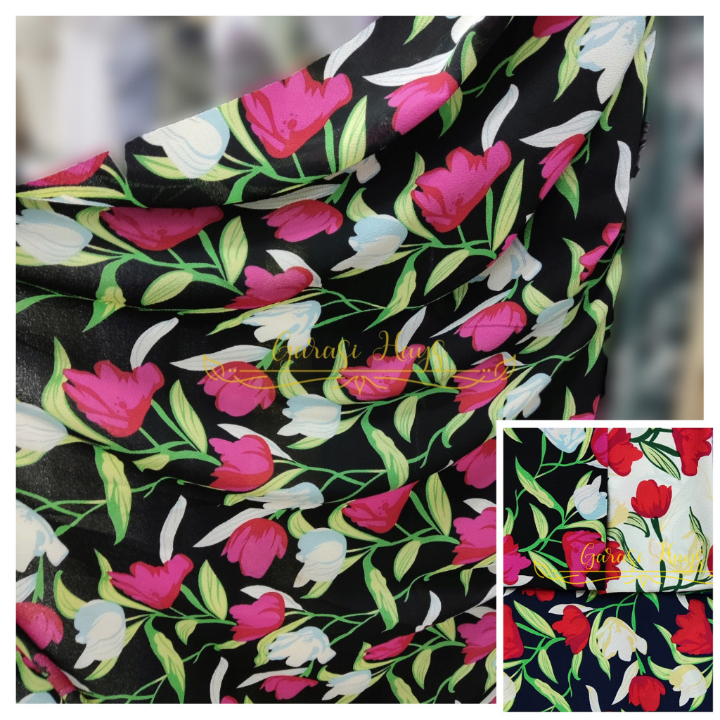 Jual Kain Georgette Jorjet Tullip Tulip Lebar 150 cm | Shopee Indonesia