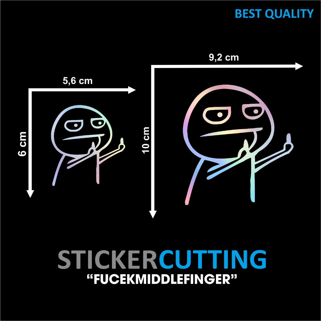 Jual Sticker Stiker Cutting Fucek Middle Finger Meme Shopee Indonesia