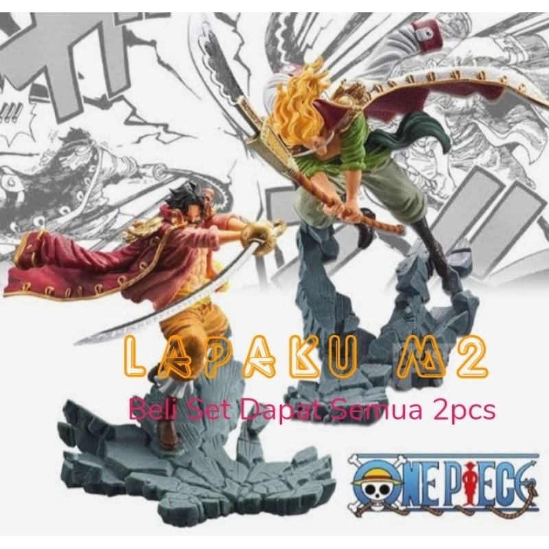 Jual Action Figure One piece Gold D Roger vs whitebeard Newgate Set isi ...