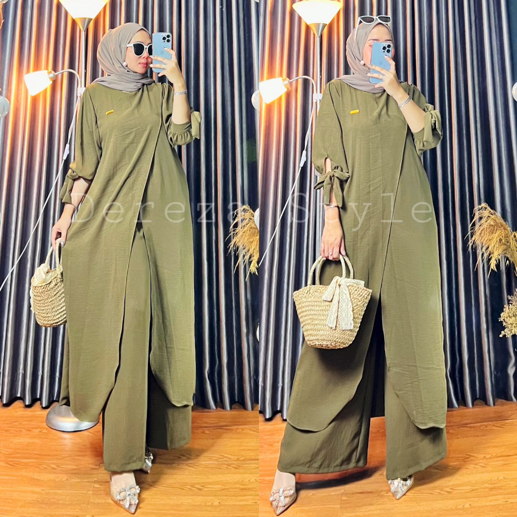 Jual Setelan long tunik By Dereza style terbaru kekinian cringkel ...