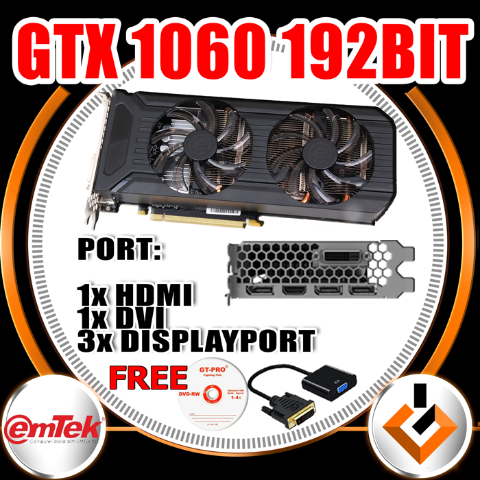 Jual VGA CARD NVIDIA GTX 1060 3GB DDR5 192 256 BIT | Shopee Indonesia