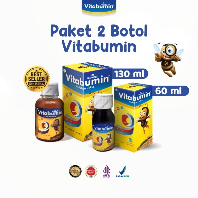 Jual Vitabumin original Paket 130ml + 60ml - Madu nafsu makan anak | Shopee Indonesia