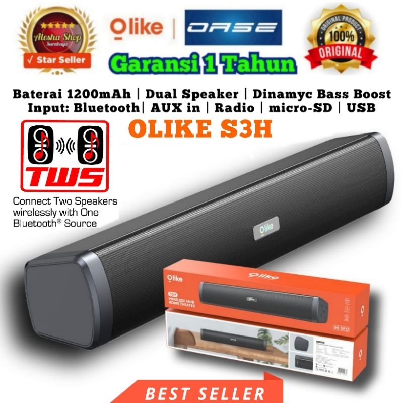 Jual OLIKE S3H Wireless SoundBar Radio FM Powerful Bass Stereo Sound ...