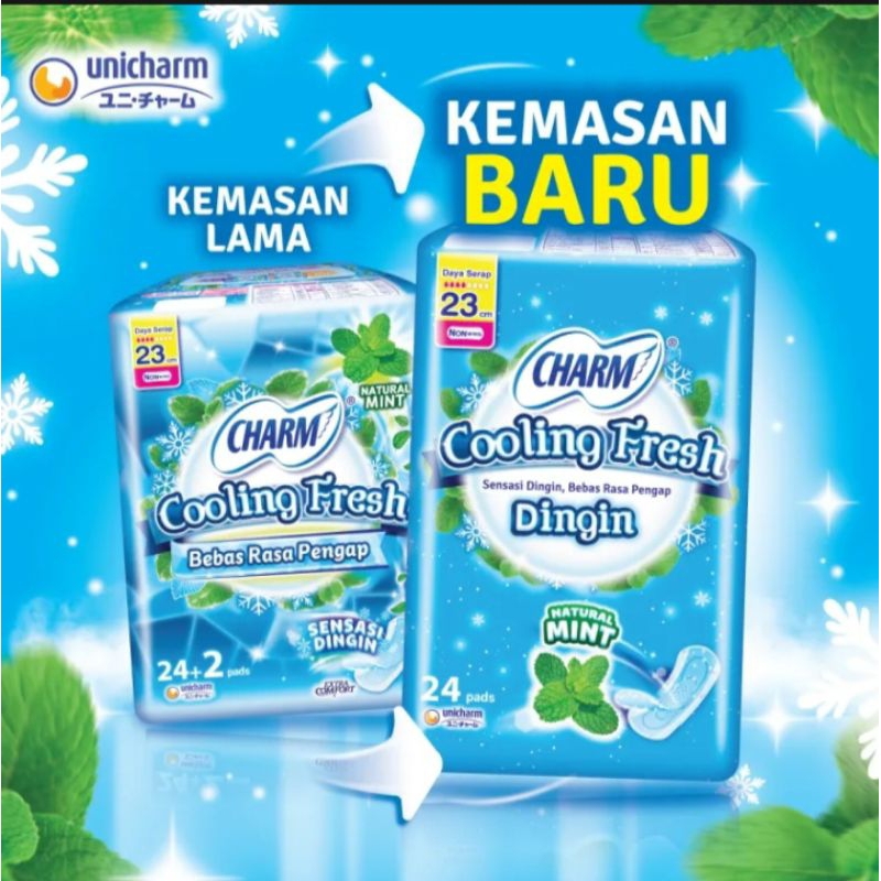Jual charm cooling fresh 24's 23 cm | Shopee Indonesia
