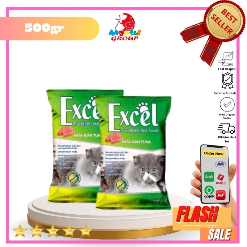 Jual Repack Excel Cat Tuna Donat 500gr (Hijau)|REPACK | Shopee Indonesia