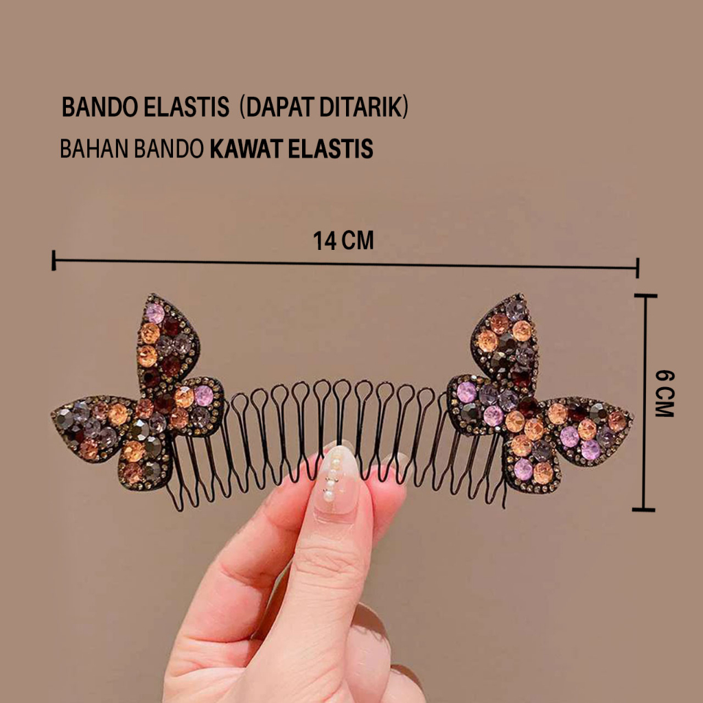 Jual Bando plastik sisir rambut jepit simple fleksibel elastis ...