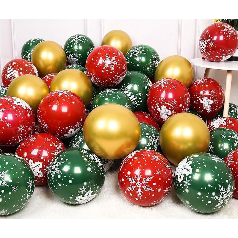 Jual {ISI 30pcs} BALON LATEX TEMA NATAL MERAH HIJAU PERPACK | Shopee ...