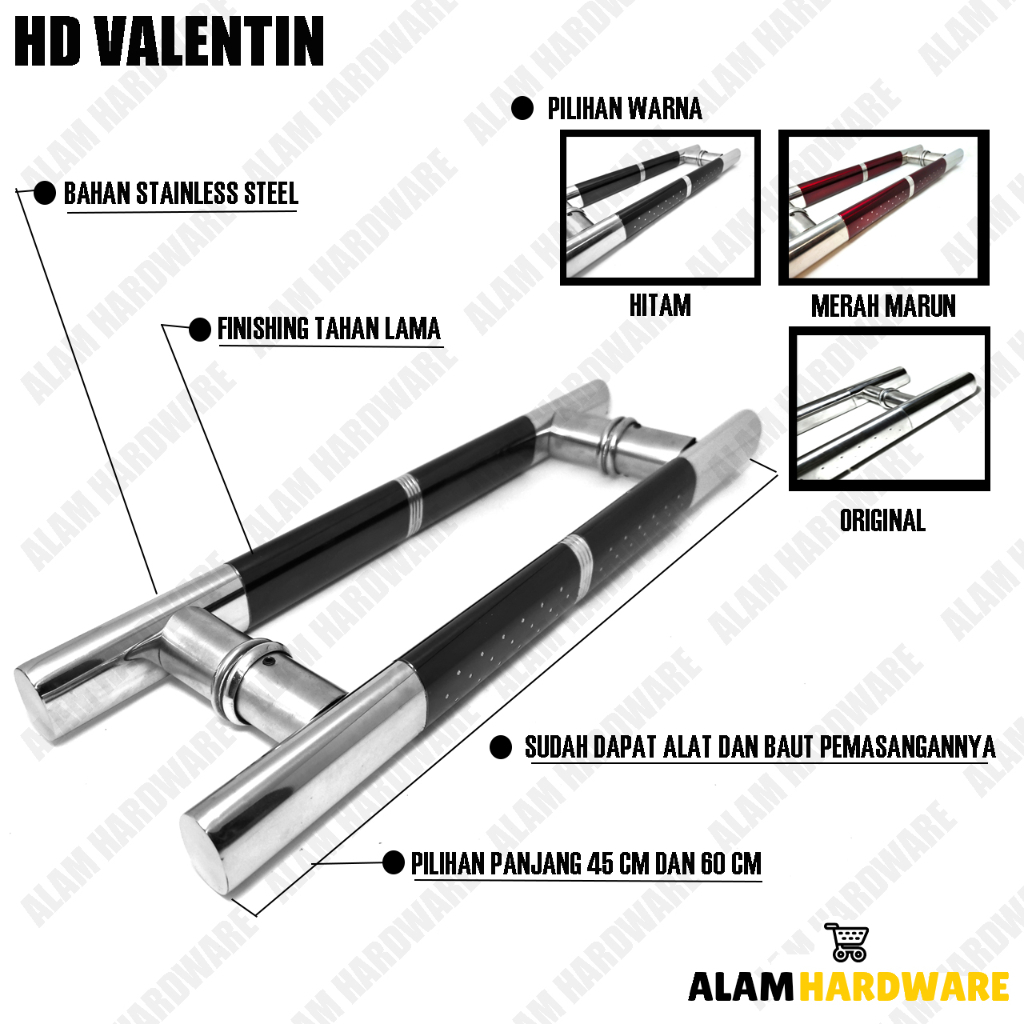 Jual Gagang Pintu Rumah ALAM HARDWARE Type Valentine 45 Cm Dan 60 Cm ...