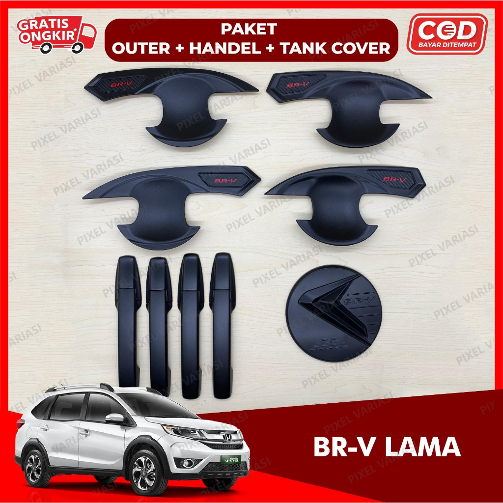Jual Paket Outer + Handle + Tank Cover BR-V Old Hitam & Carbon | Shopee ...
