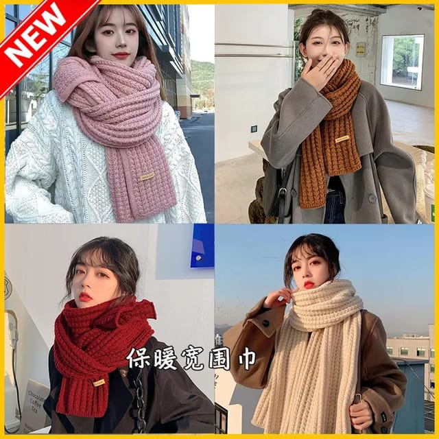 Jual Scarf Syal Rajut Panjang Tebal Versi Korea Import | Shopee Indonesia