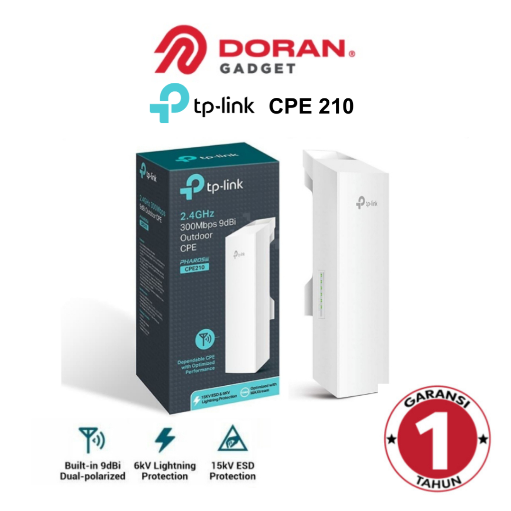 Jual Tp-Link CPE210 2.4GHz 300Mbps 9dBi Outdoor CPE 210 - Garansi Resmi ...