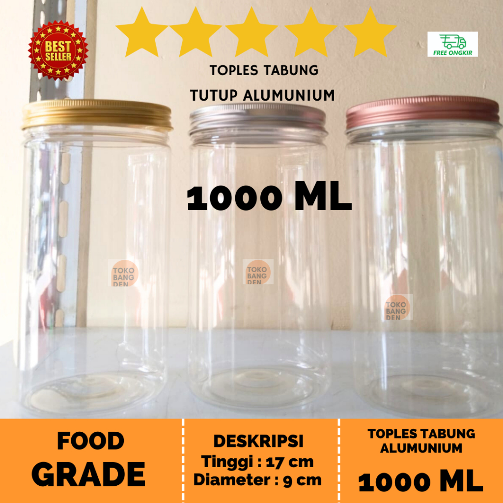 Jual TOPLES TABUNG SILINDER 1000 ML TUTUP ALUMUNIUM | Shopee Indonesia