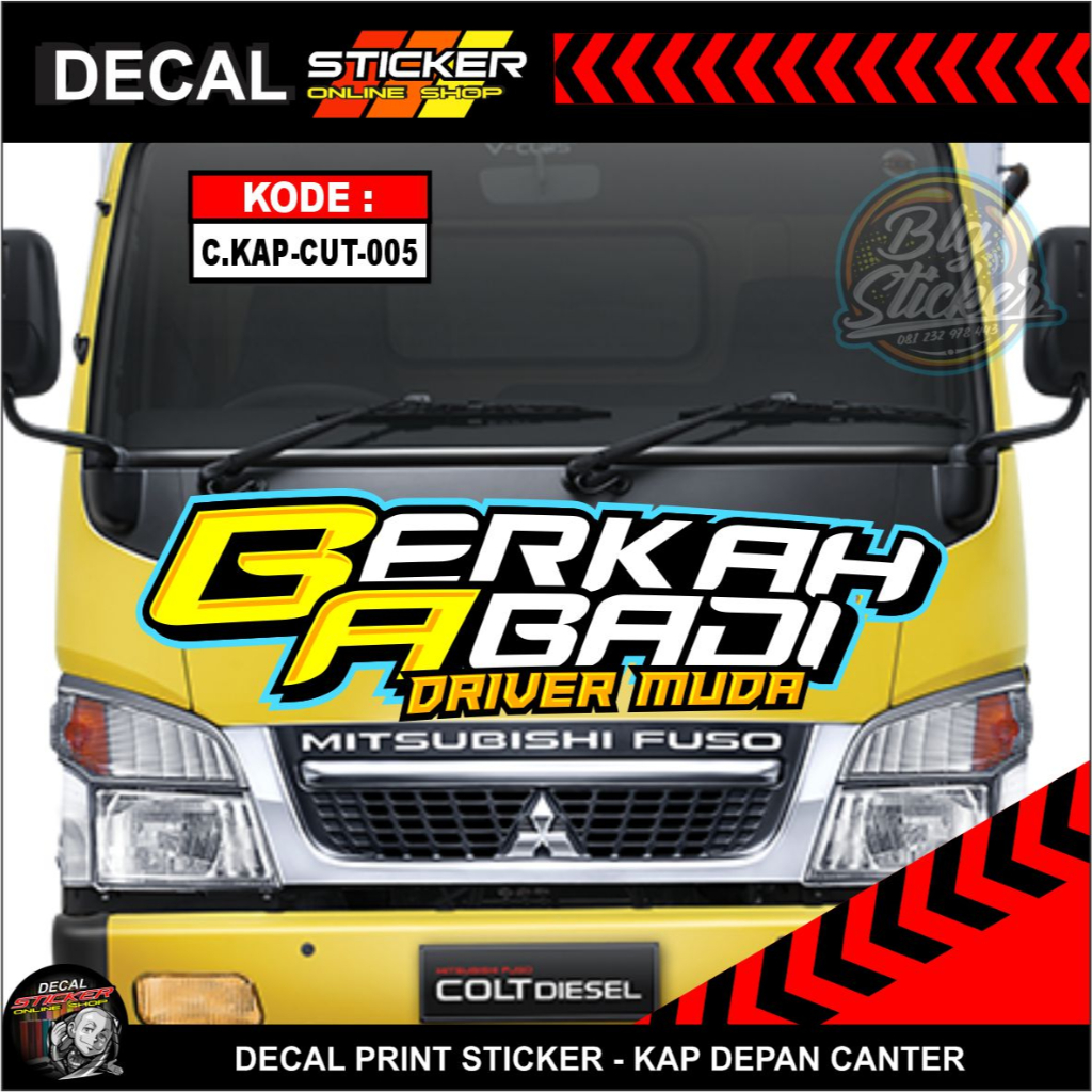 Jual STIKER KAP DEPAN STRIP CUT DECAL VARIASI STICKER CANTER TRUCK ...