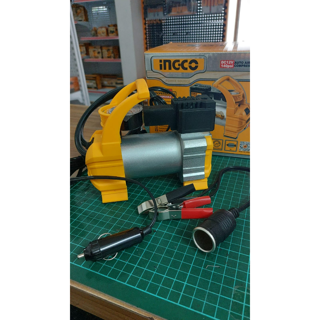 Jual Pompa Angin Ban Mini Compressor DC 12V INGCO AAC1408 | Shopee ...