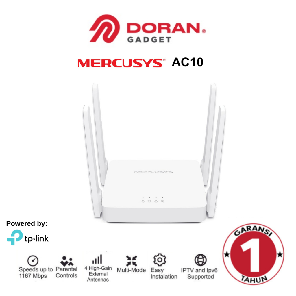 Jual Mercusys AC10 / AC1200 Wireless Dual Band Router - Original ...