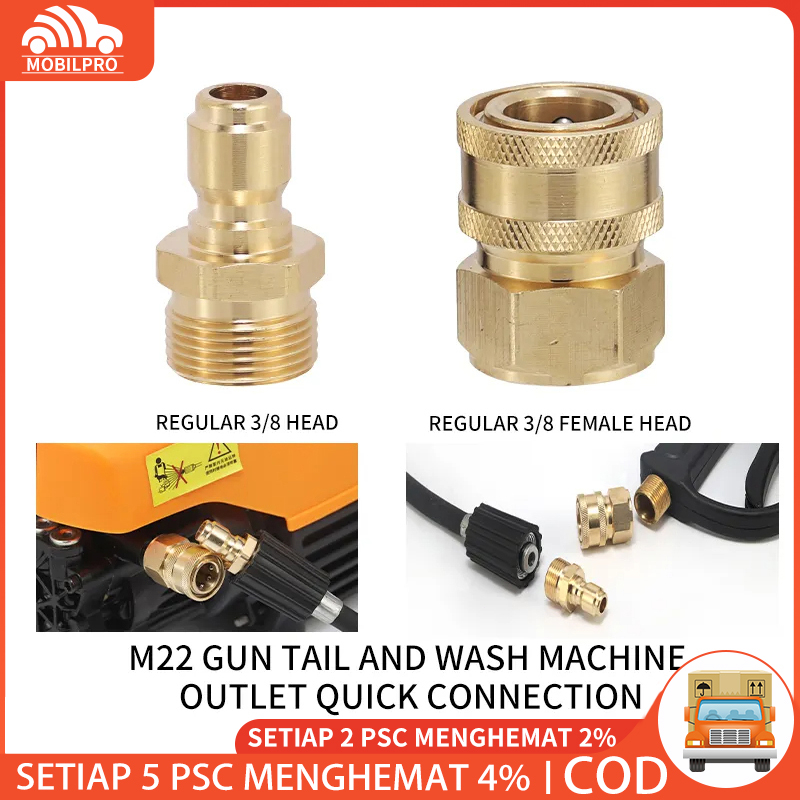 Jual 2Pcs Konektor M22 Male & M22 Female Quick Release Untuk Pressure ...