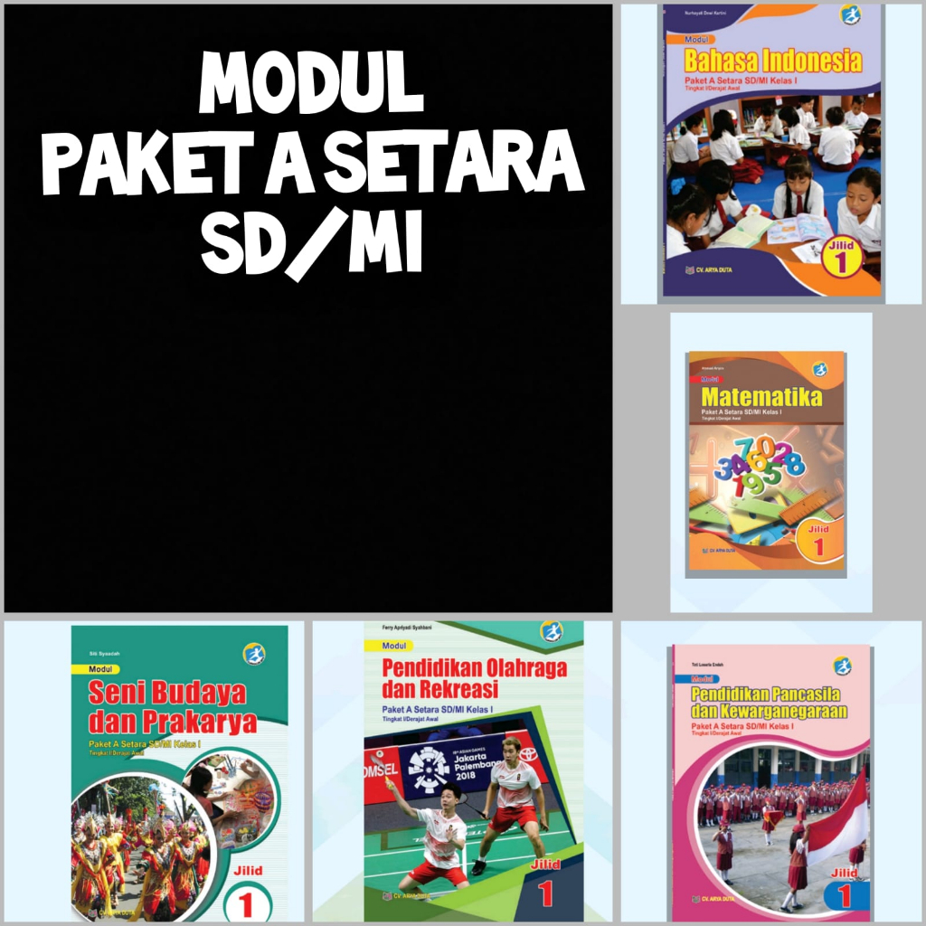 Jual PAKET Modul Paket A setara dengan SD/MI kelas 1, 2, 3, 4, 5, 6 ...