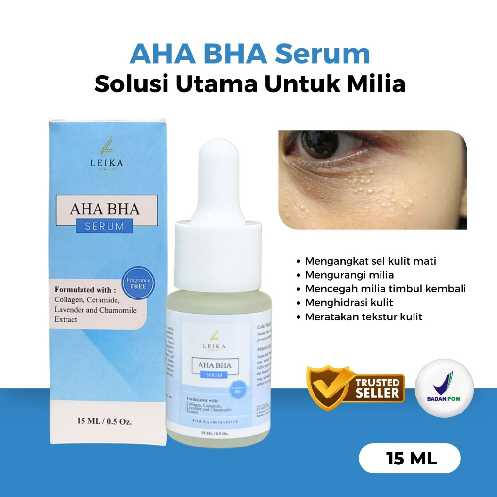 Jual Penghilang Milia Serum AHA BHA Resmi BPOM Serum Khusus Milia Leika Skincare Tanpa Pengharum ...