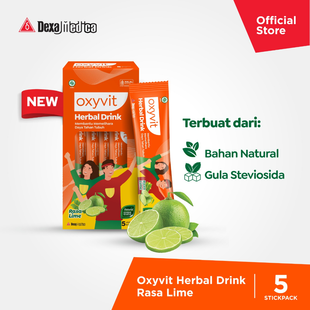 Jual Oxyvit Herbal Drink Stickpack Rasa Lime untuk Daya Tahan Tubuh ...