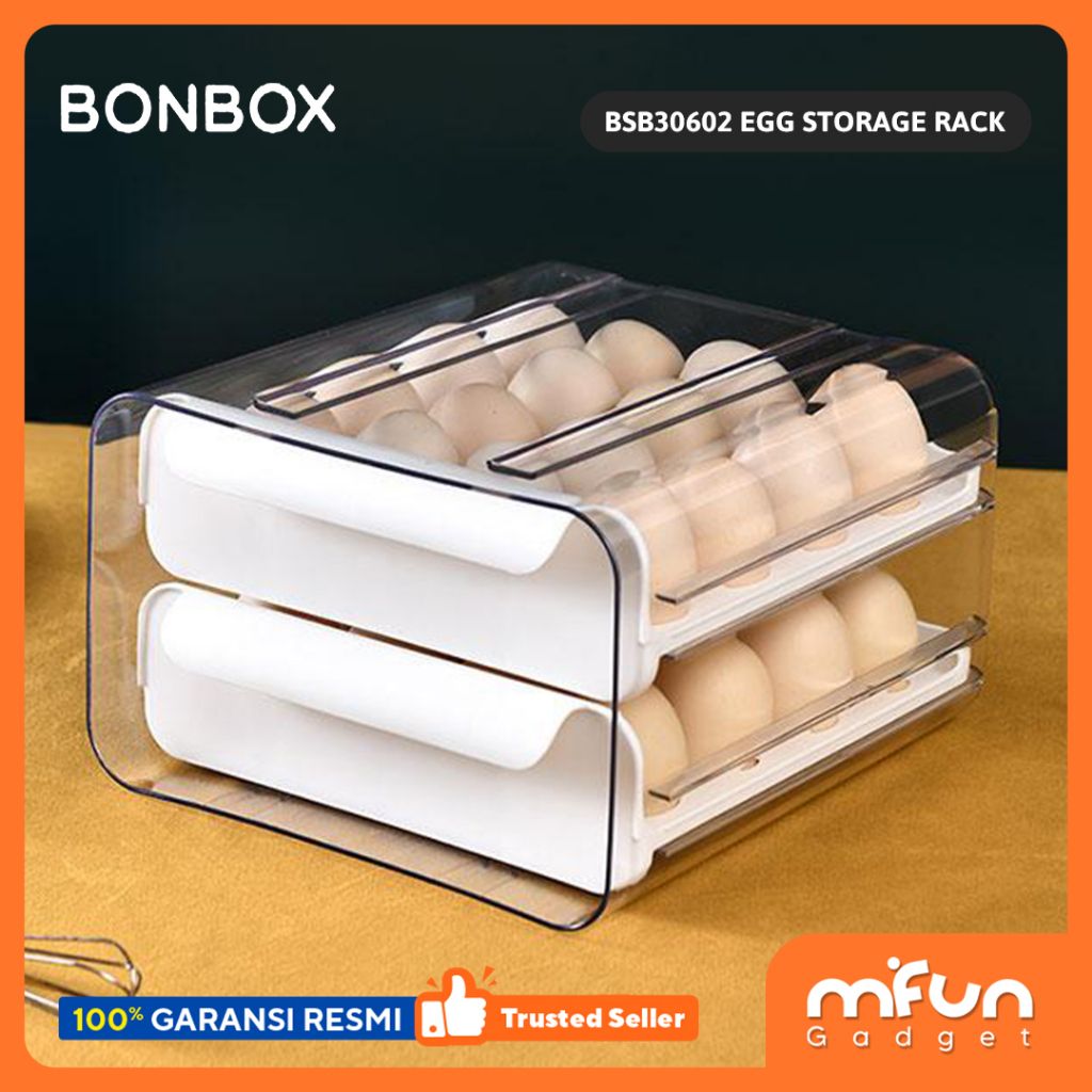 Jual BONBOX Tempat Penyimpanan Telur 2 Susun Telur Egg Storage Box ...