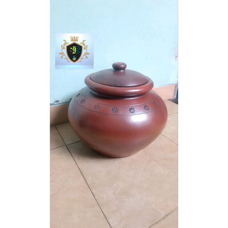 Jual KENDIL GENTONG GERABAH TANAH LIAT D-27 CM DAWET BERAS TRADISIONAL ...