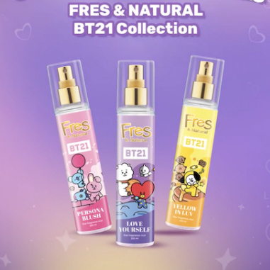 Jual Fres & Natural Spray Cologne BTS BT21 Hijab Dessert Series100ml ...