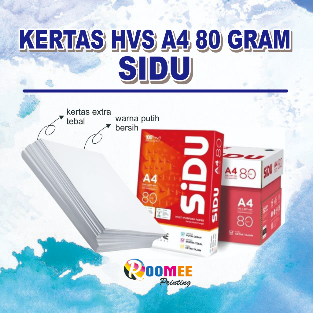 Jual KERTAS HVS A4 80 GRAM SIDU TERMURAH KUALITAS TERBAIK | Shopee ...