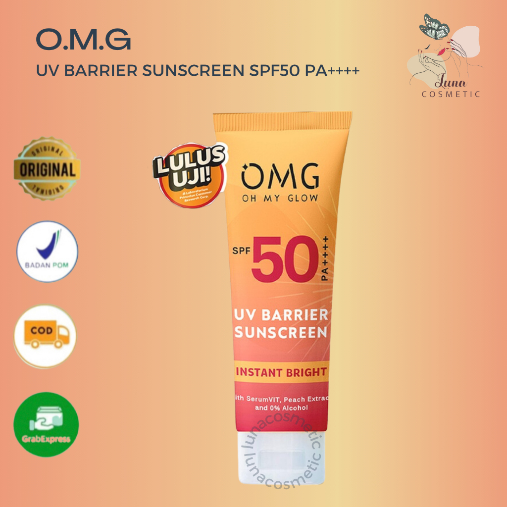 Jual OMG Oh My Glow Bight Booster UV Barrier Sunscreen SPF 50 PA++++ 25ml | Sunscreen Wajah ...