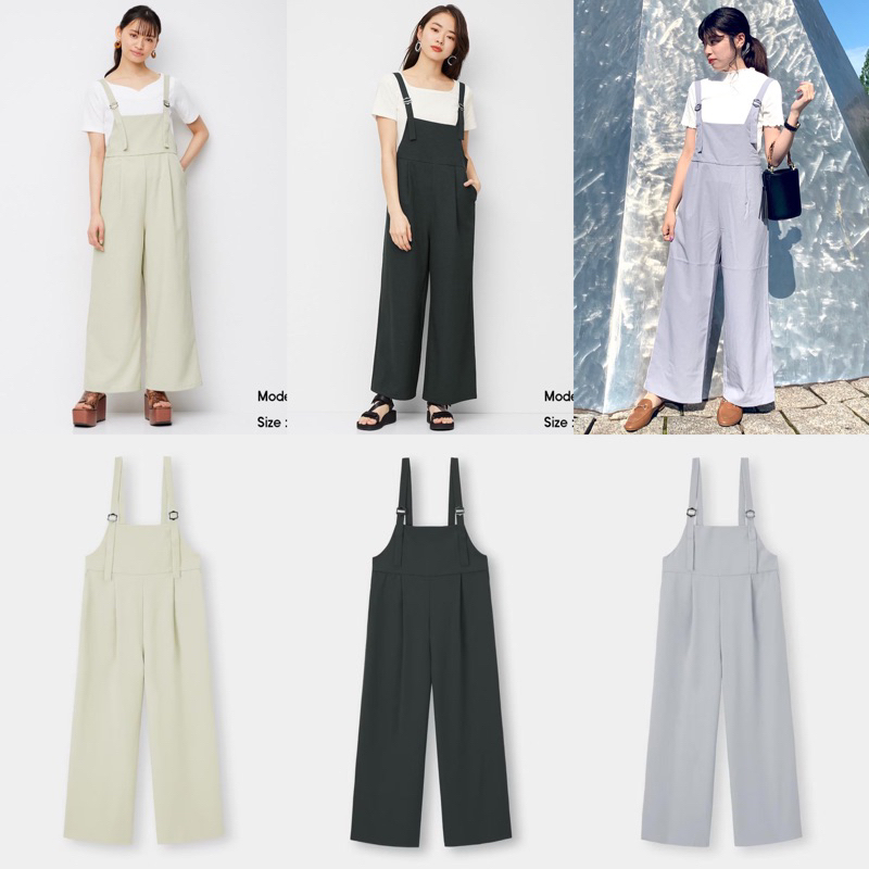 Jual Jumpsuit Wide Pants with Buckle by UNIQLO - Salopette Overall ...