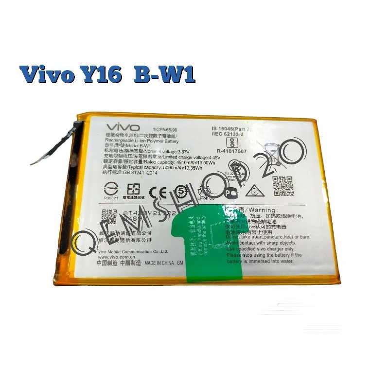 Jual BATRE BATERAI BATTERY ORIGINAL 100% VIVO Y16 B-W1 BATU BATRE ... Jual BATRE BATERAI BATTERY ORIGINAL 100% VIVO Y16 B-W1 BATU BATRE ...