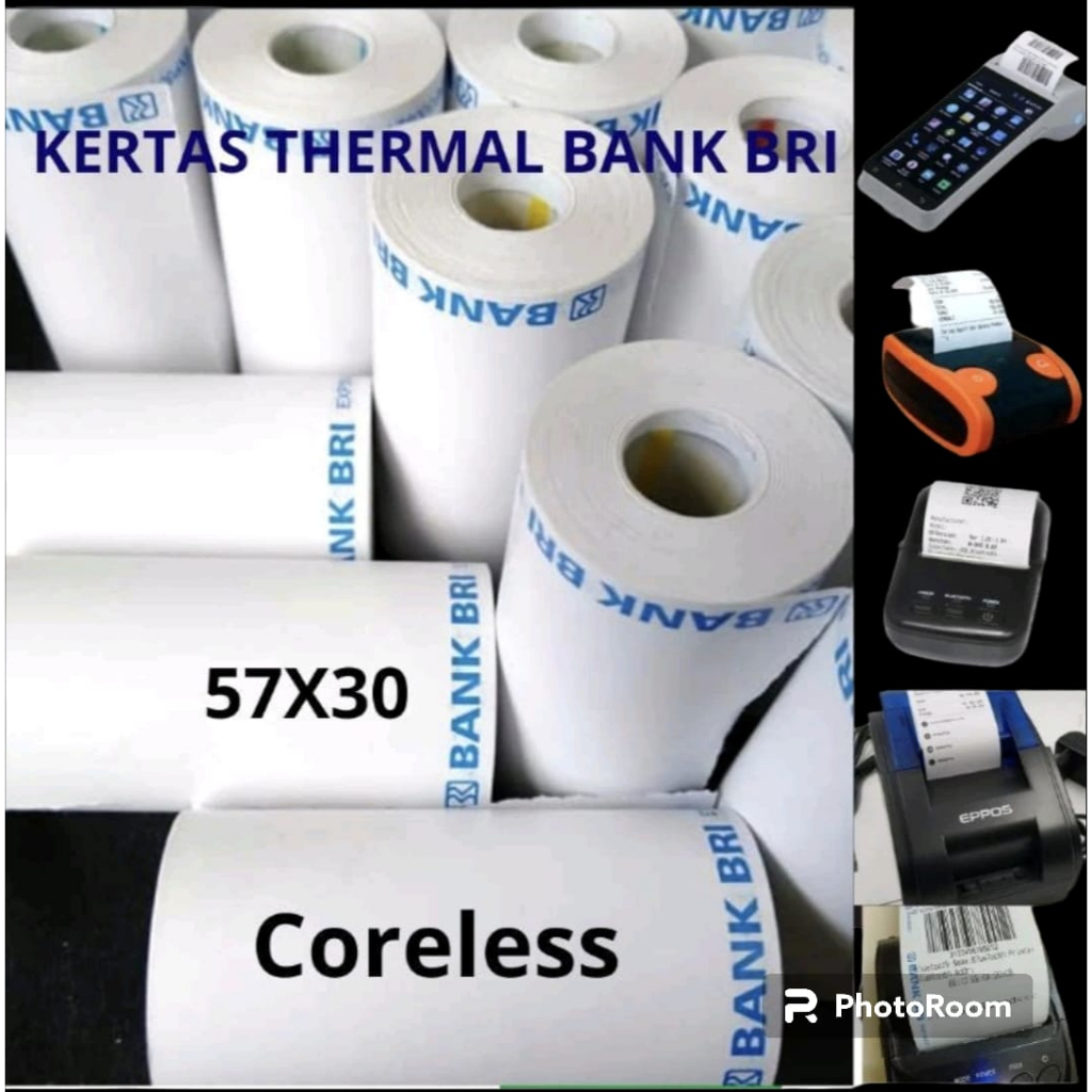 Jual KERTAS THERMAL EDC BANK BRI 58X30/57X30 | Shopee Indonesia