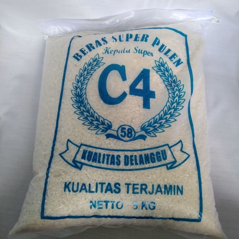 Jual BERAS C4 BERAS SUPER PULEN kemasan 5kg | Shopee Indonesia