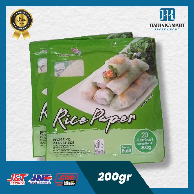 Jual Rice Paper Bulat 200gr (20 lembar) / rice paper bulat / Kulit ...
