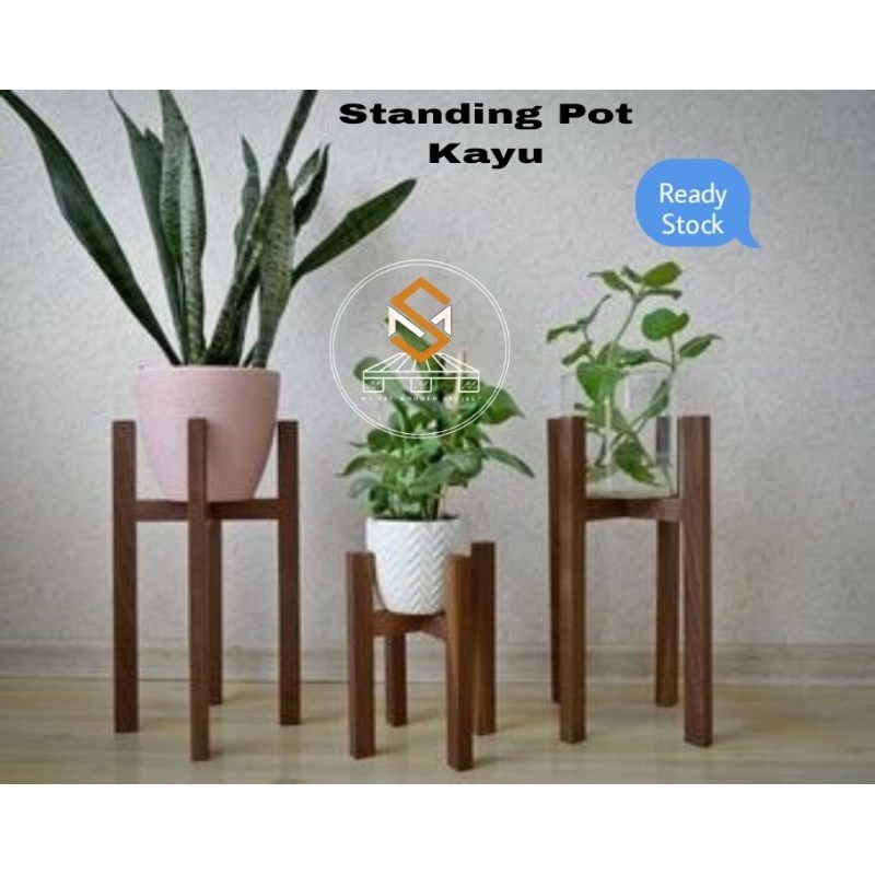 Jual Standing Pot Kayu Jati Belanda/ Pot Kayu Minimalis Jati Belanda ...