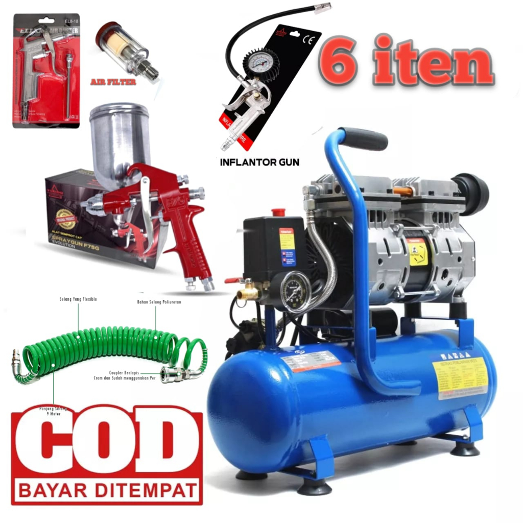 Jual PAKET LENGKAP SIAP PAKAI UNTUK CAT Mesin Kompresor Angin Silent ...