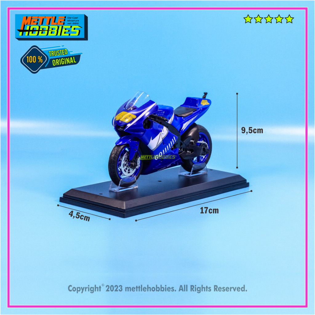 Jual Hua Yi Yamaha YZR-M1 VR46 Moto GP Diecast Miniatur Replika Motor ...
