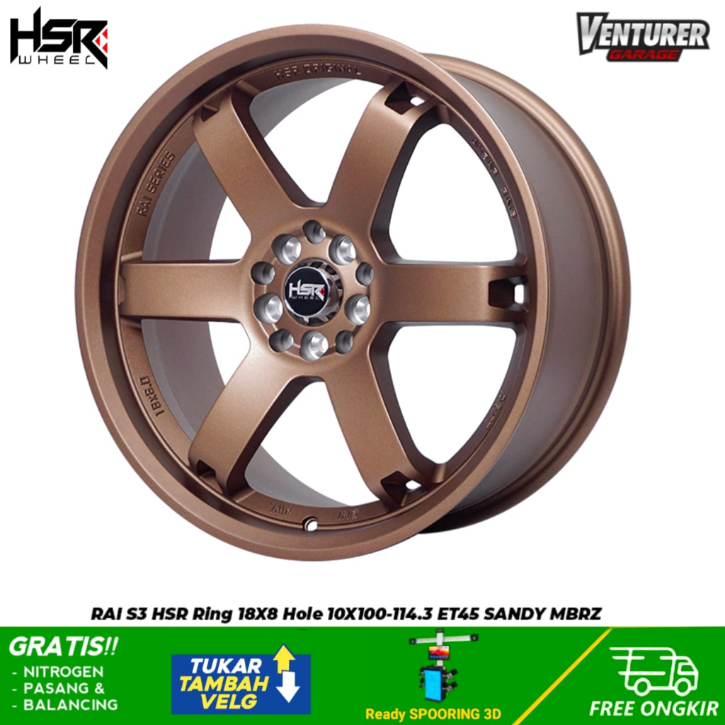 Jual Velg jdm Hsr rai s3 R18 untuk civic turbo/civic fd pcd 5x100-114,3 | Shopee Indonesia